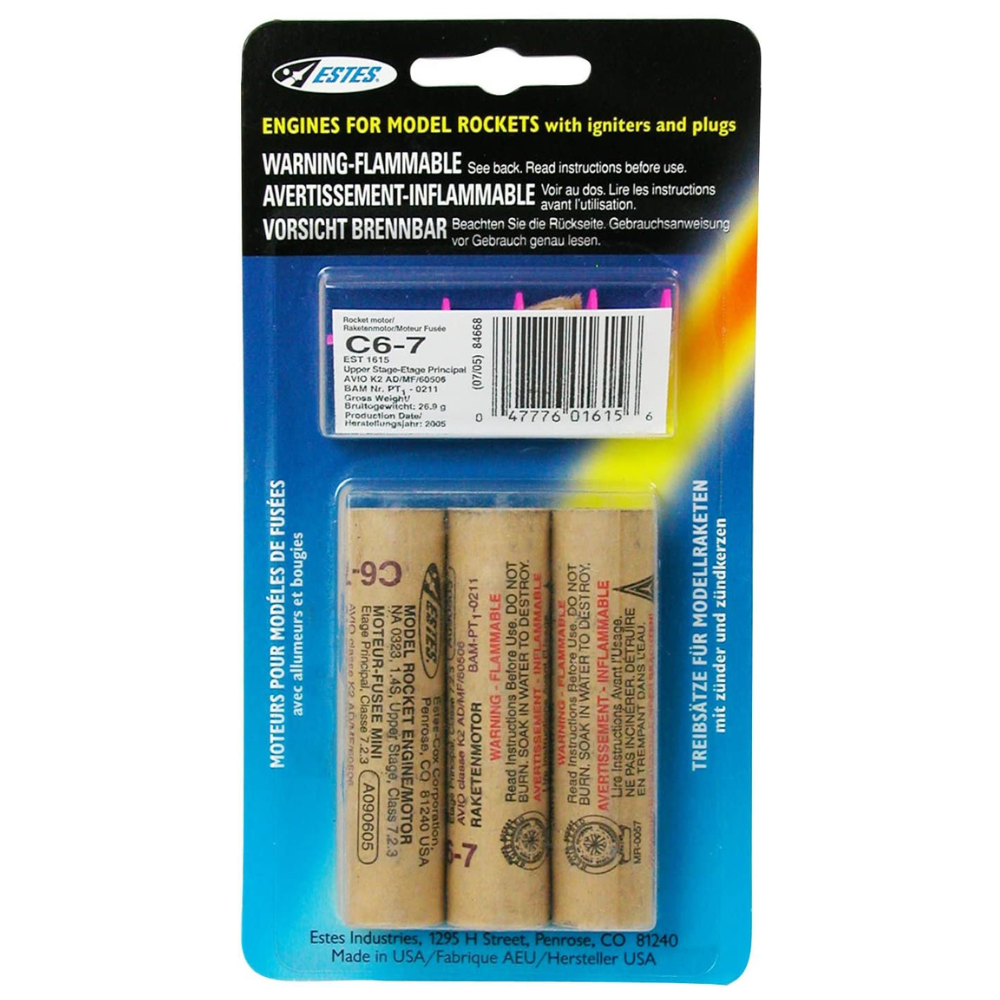 C6-7 Estes Model Rocket Engines – Rockets To The Sky